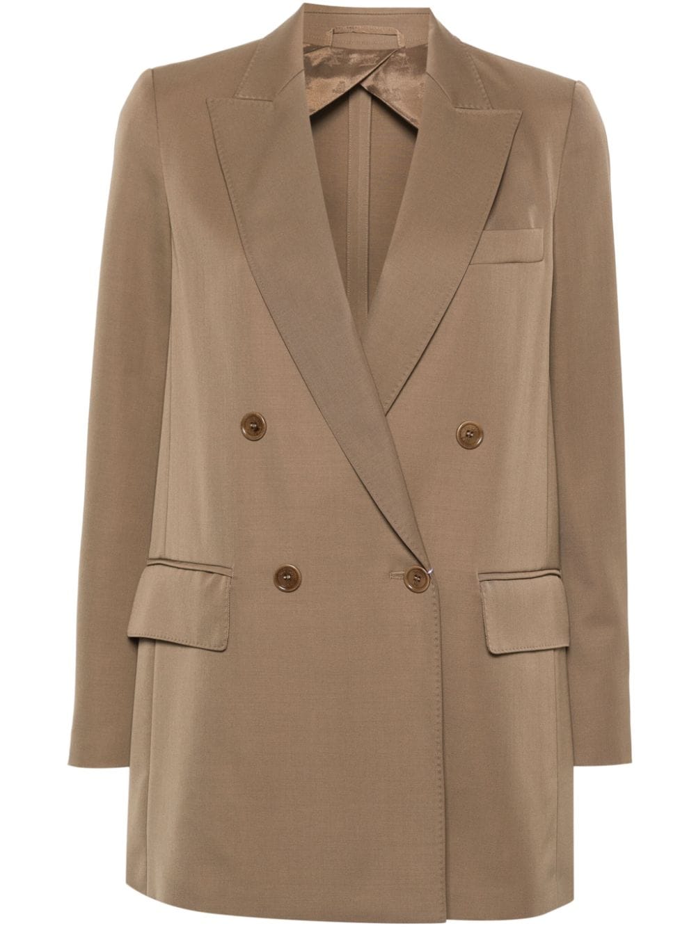 Max Mara Women's Wool Blend Double Breasted Jacket Brown