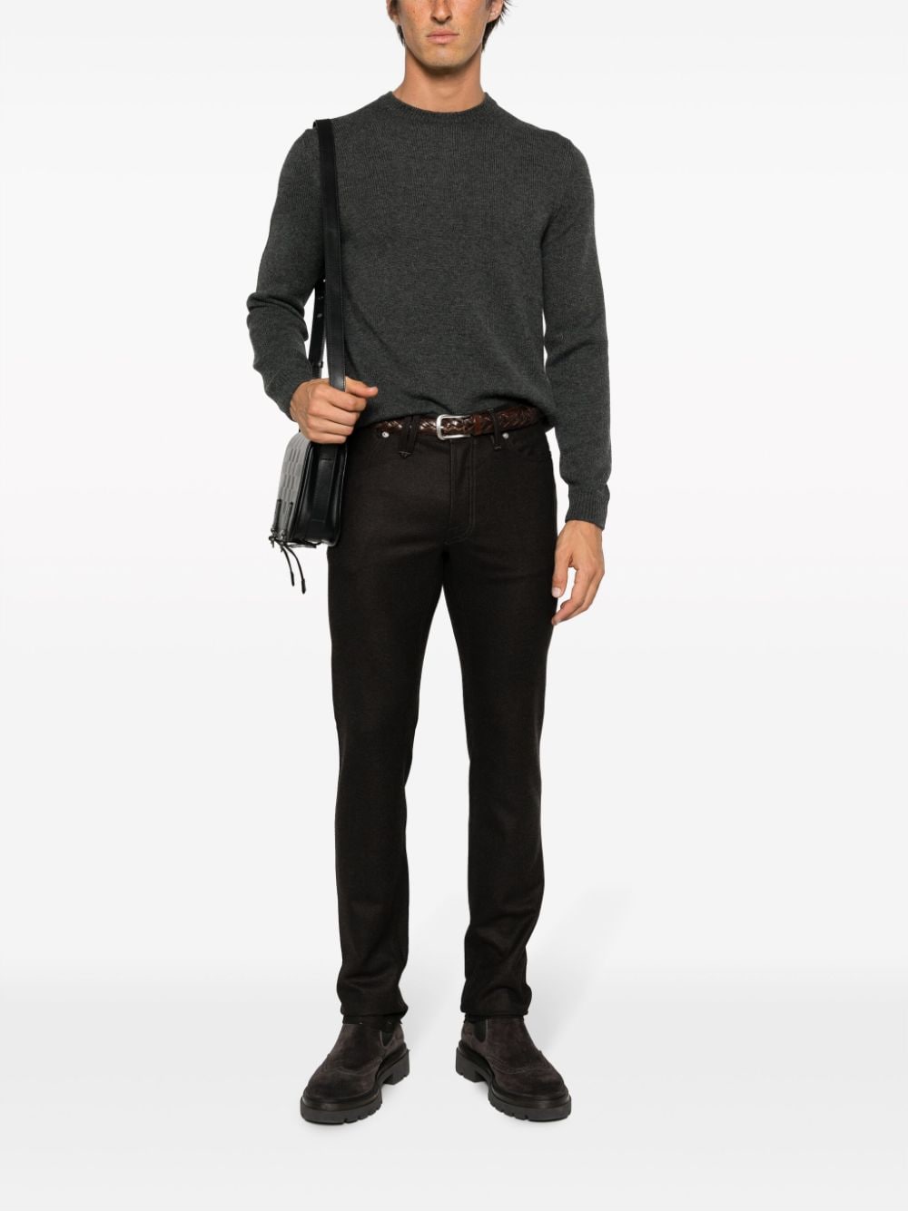 BRIONI Brioni Low-Rise Slim-Fit Tapered Trousers