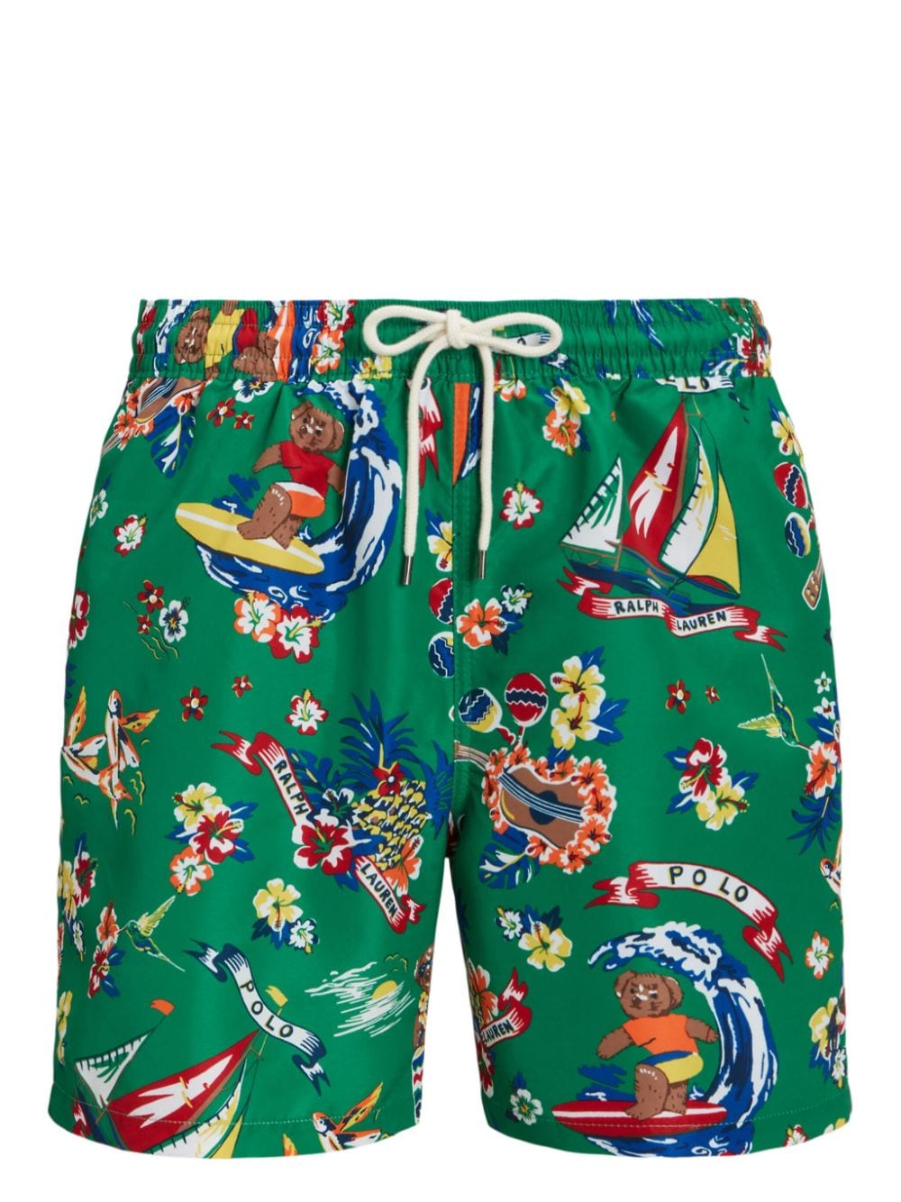 Ralph Lauren Graphic-Print Swim Shorts In Green - 56% Off