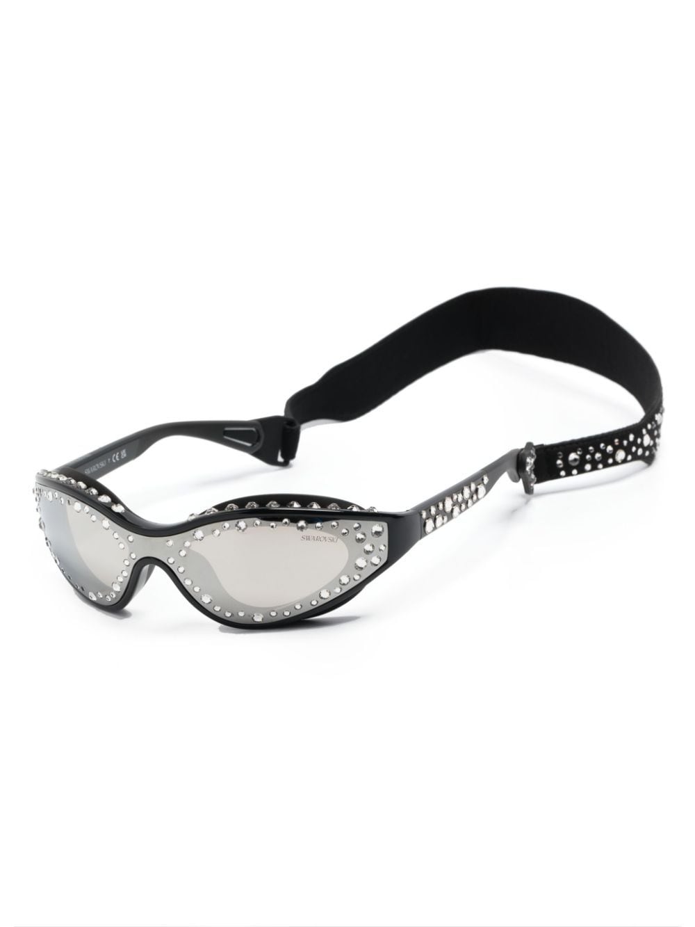 Swarovski Crystal Embellished Sunglasses Black Designer Eyewear with Case‎ New Swarovski Crystal-Embellished Sunglasses - Black - 5% Off  main image 4