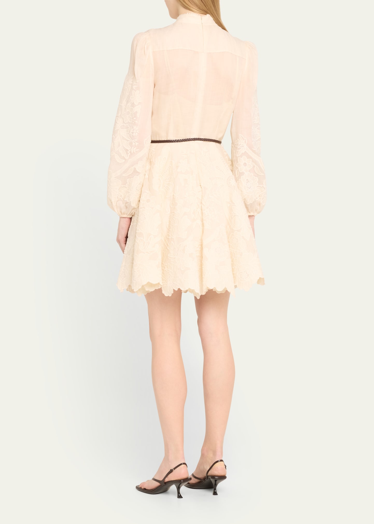 Zimmermann Ottie Embroidered Mini Dress - Cream | Editorialist
