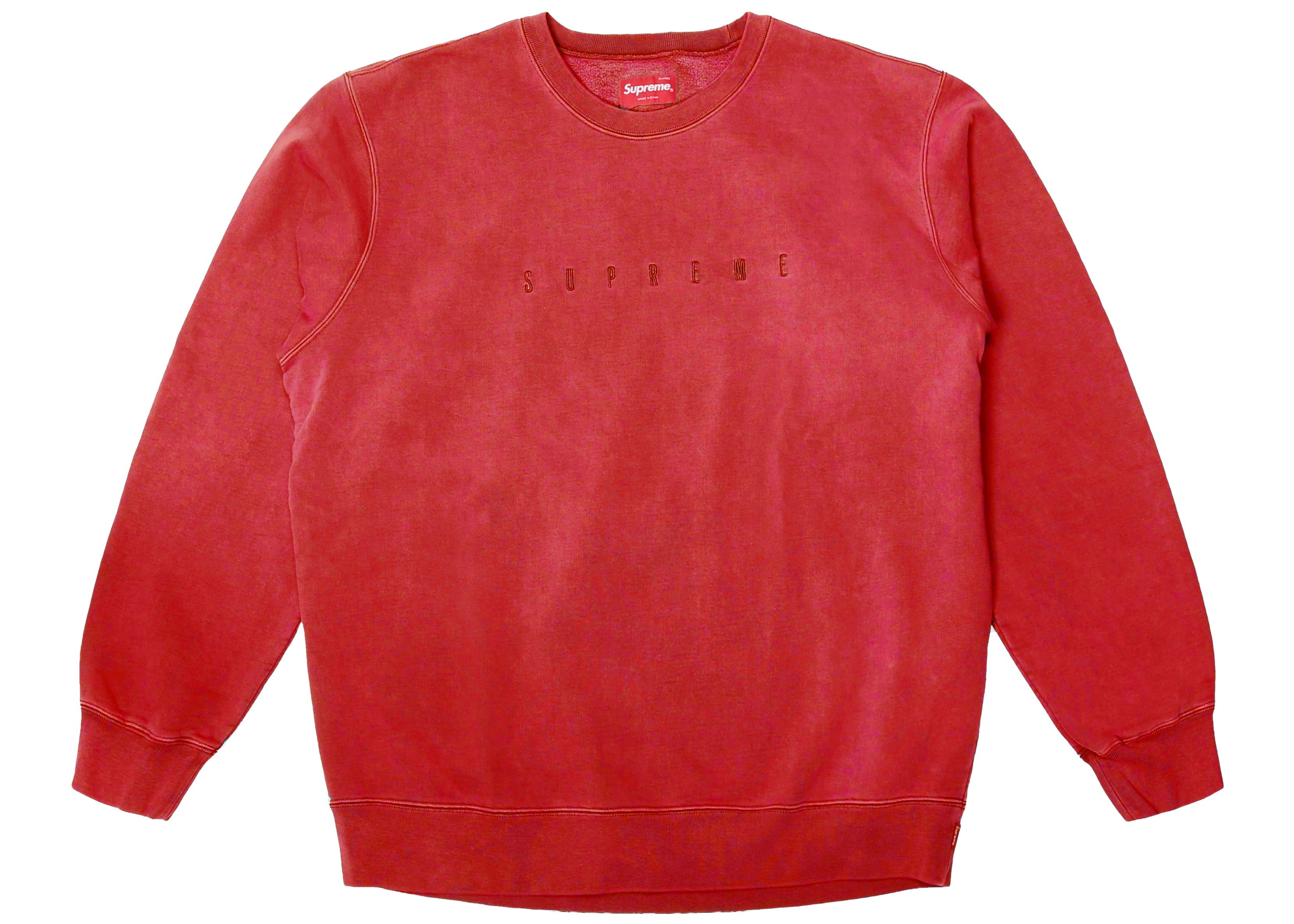 Ｌサイズ　Overdyed Crewneck Sweatshirt Supreme Overdyed Crewneck Sweatshirt - Red | Editorialist