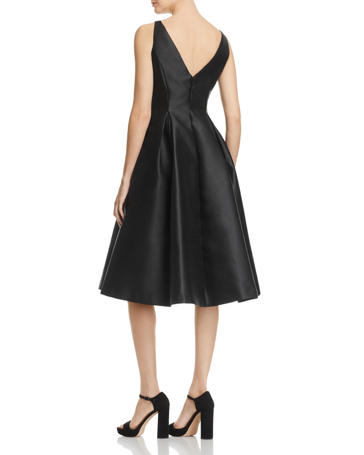 Adrianna Papell Sleeveless Tea-Length Dress - Black Adrianna Papell Sleeveless Tea-Length Dress - Black