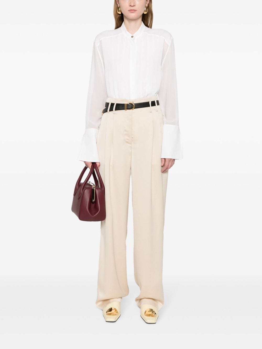 GENNY Genny Pleated Silk Shirt