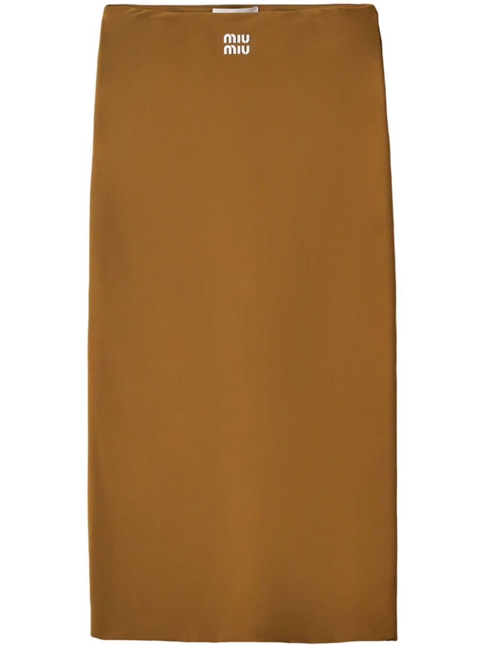 MIU MIU Miu Miu Rubberized-Logo Midi Skirt