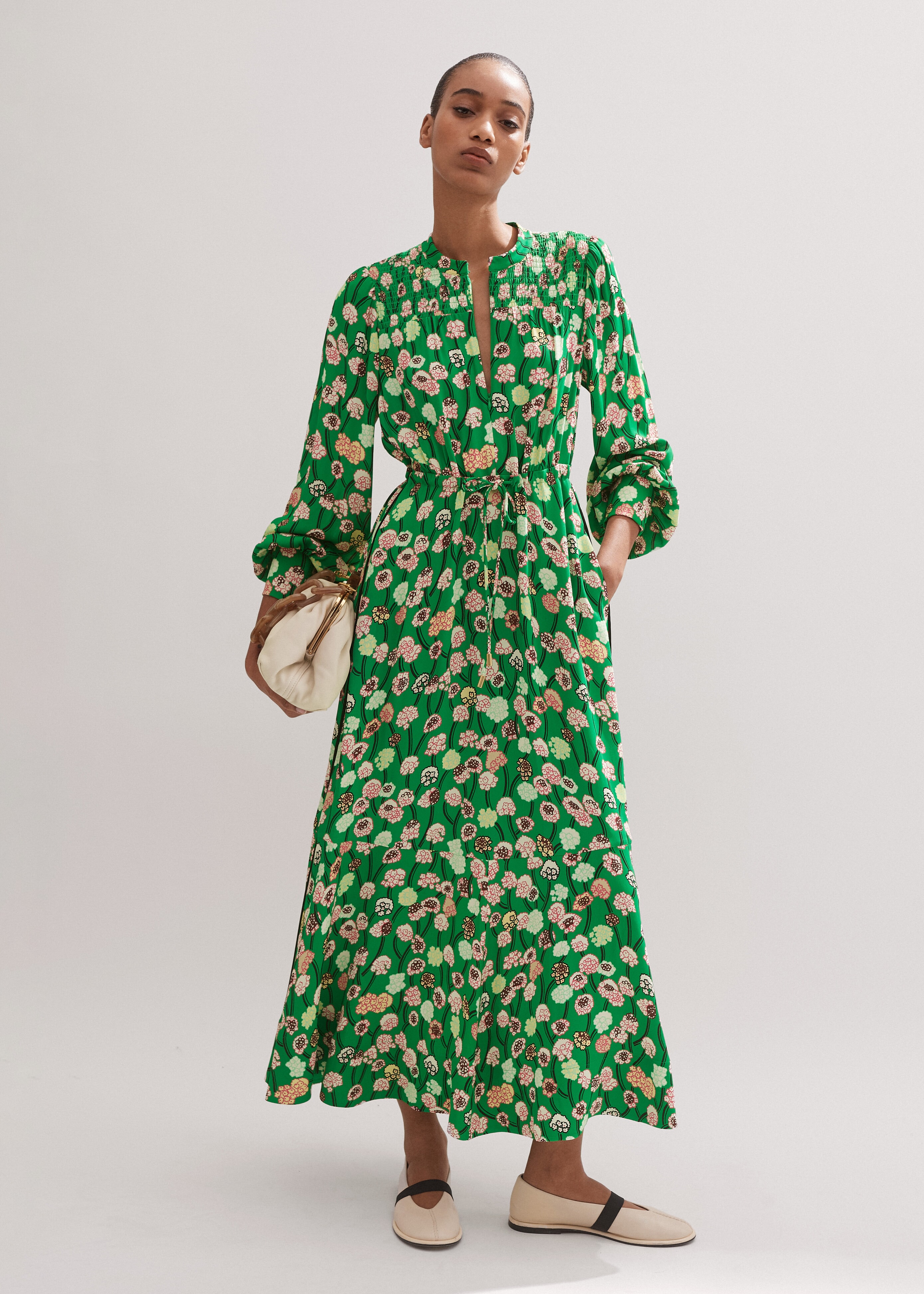 green emerald velvet dress Me & Em main image 1