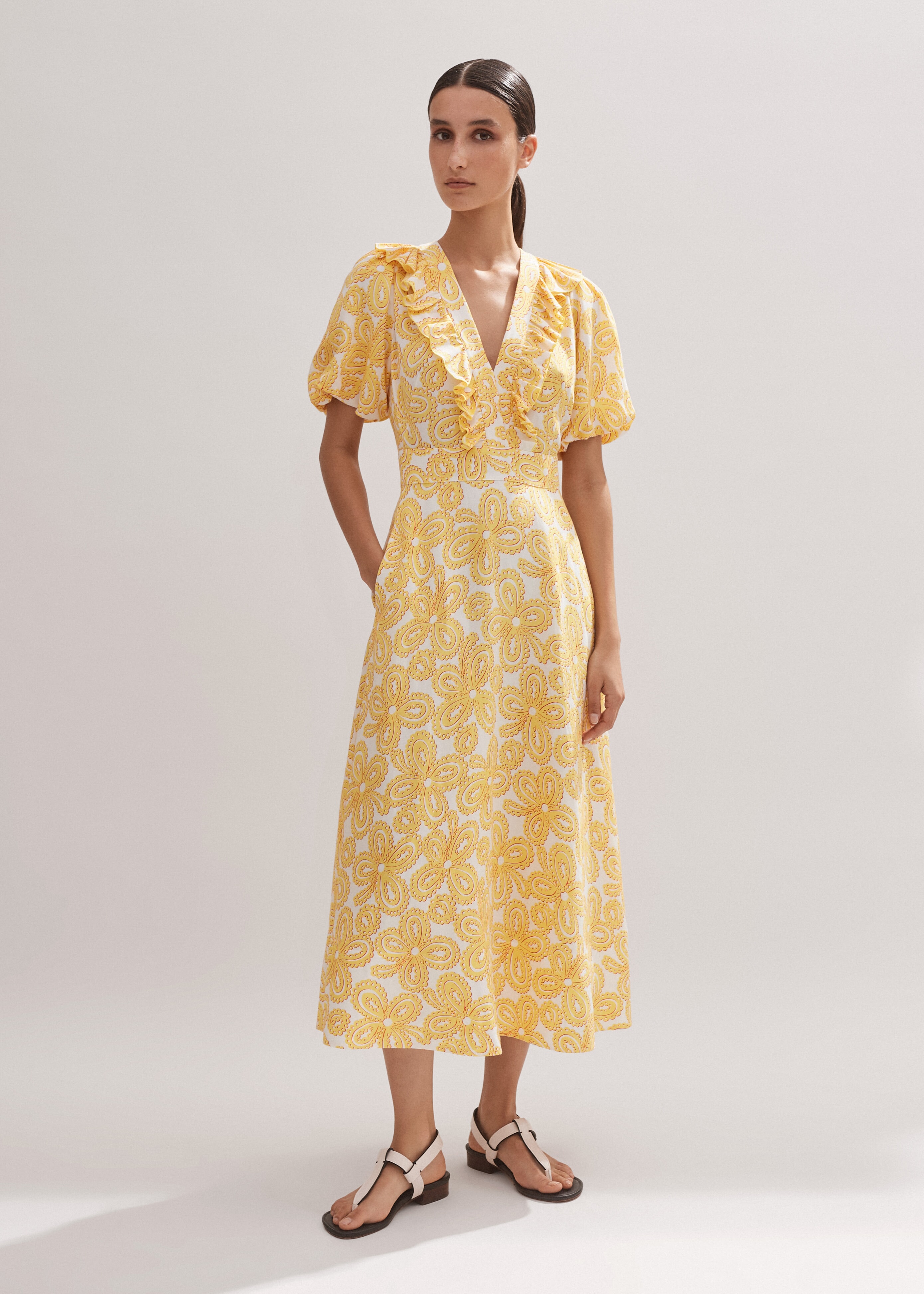 me and em linen dress ME+EM Linen-Blend Maxi Dress