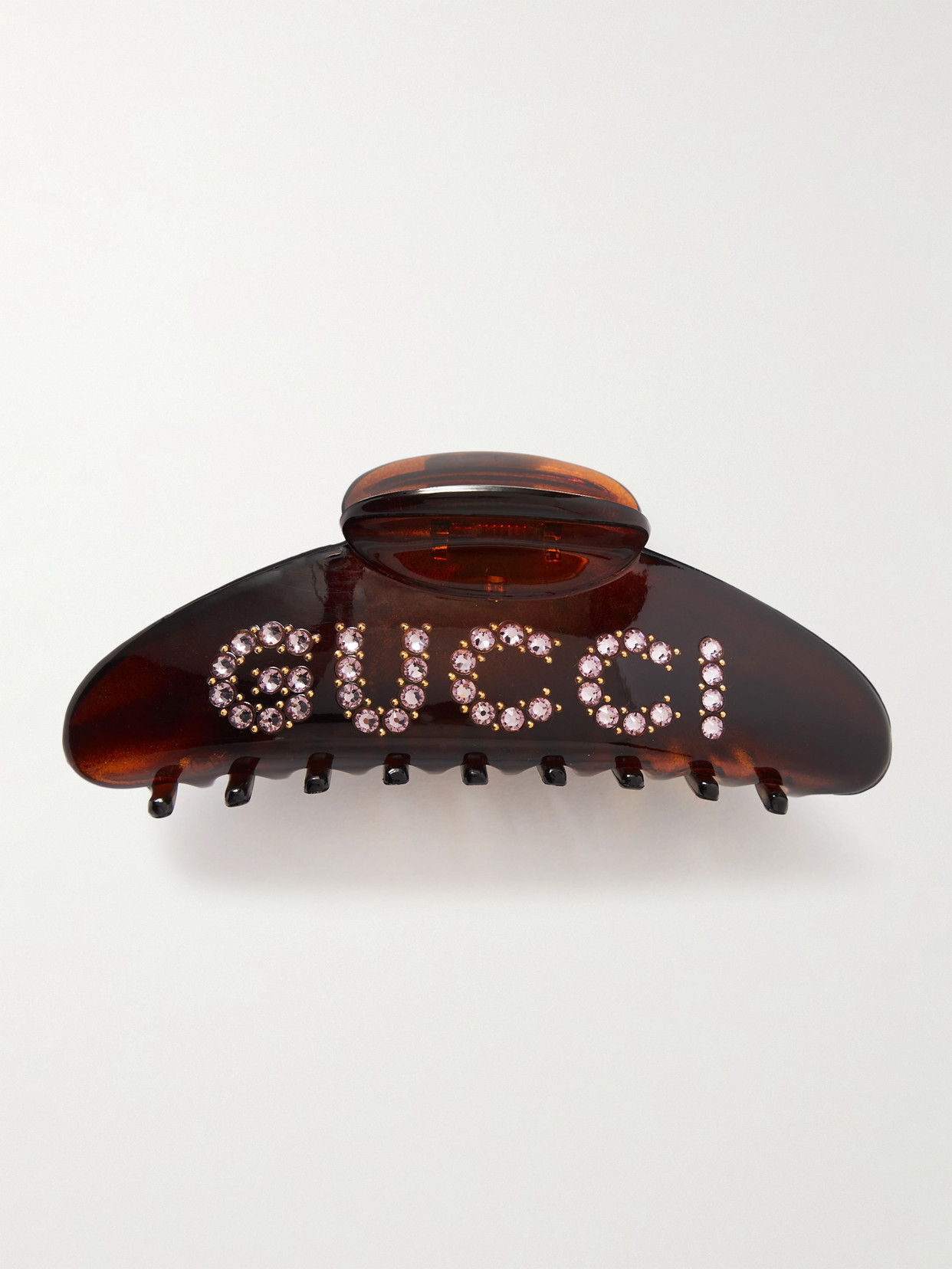 Gucci Marmont Brown Hair  Clip with Crystal Accents The Best Hair Clips To Try This Season - Mia Mia Mine main image 4