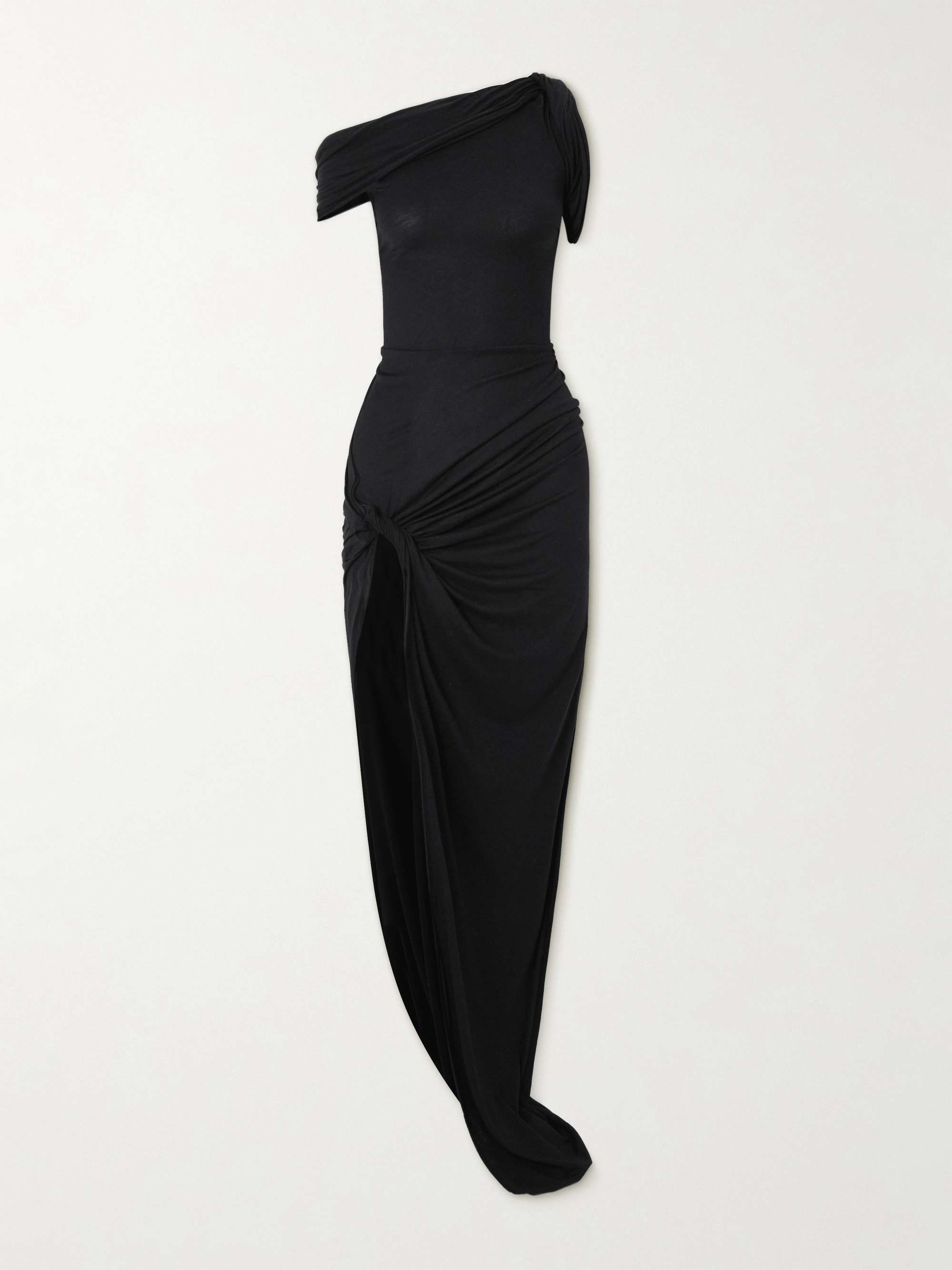 Rick Owens Sienna Hooded Draped Jersey Maxi Dress In Black - 40% Off | Editorialist Rick Owens Sienna Hooded Draped Jersey Maxi Dress In Black - 40% Off | Editorialist
