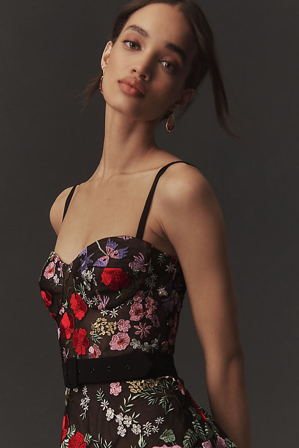 dress the population carlita bustier a line midi dress DRESS THE POPULATION Carlita Bustier A-Line Midi Dress