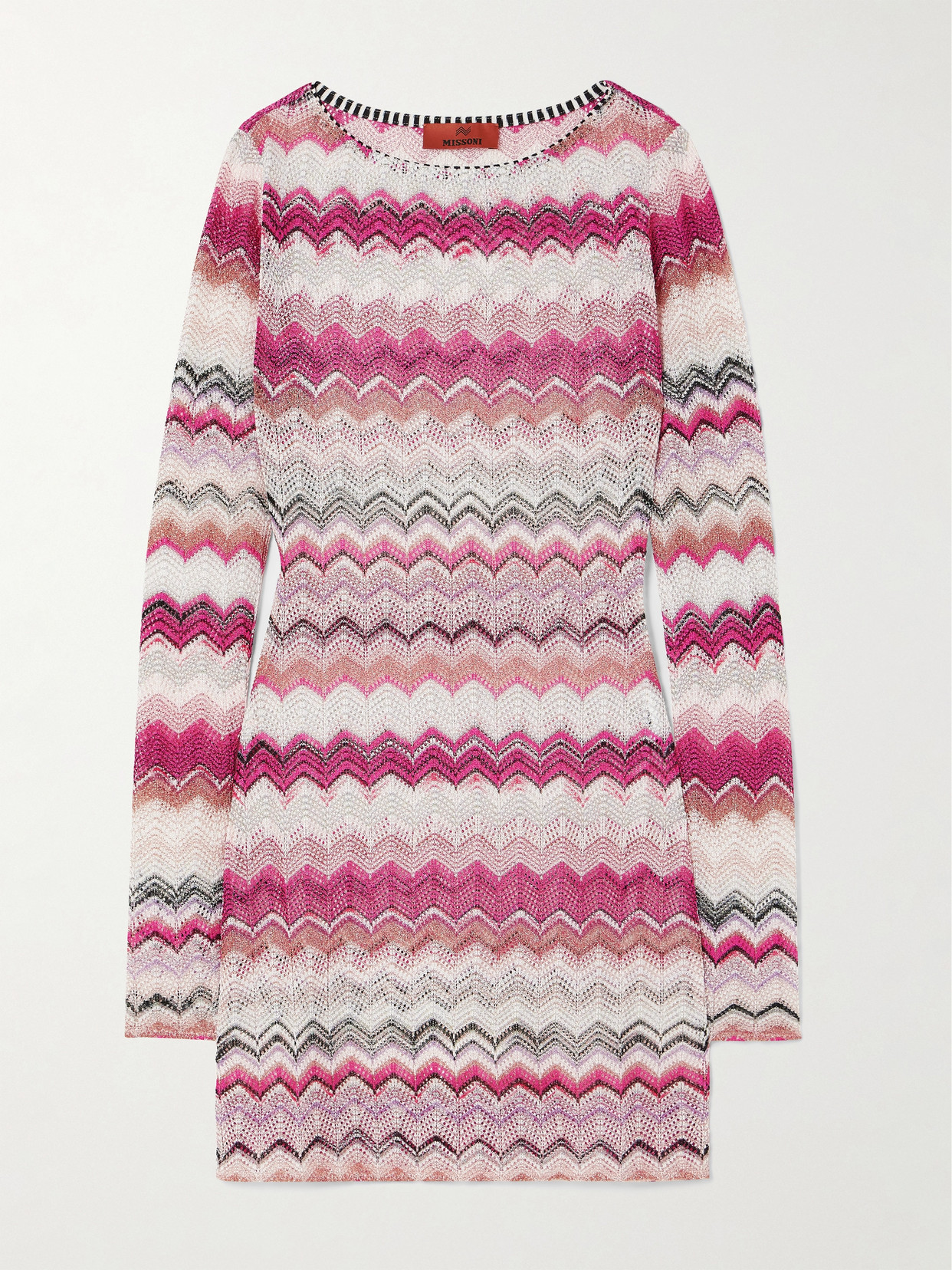 Missoni Mare Striped Metallic Crochet-Knit Mini Dress In Multi - 60% Off |  Editorialist