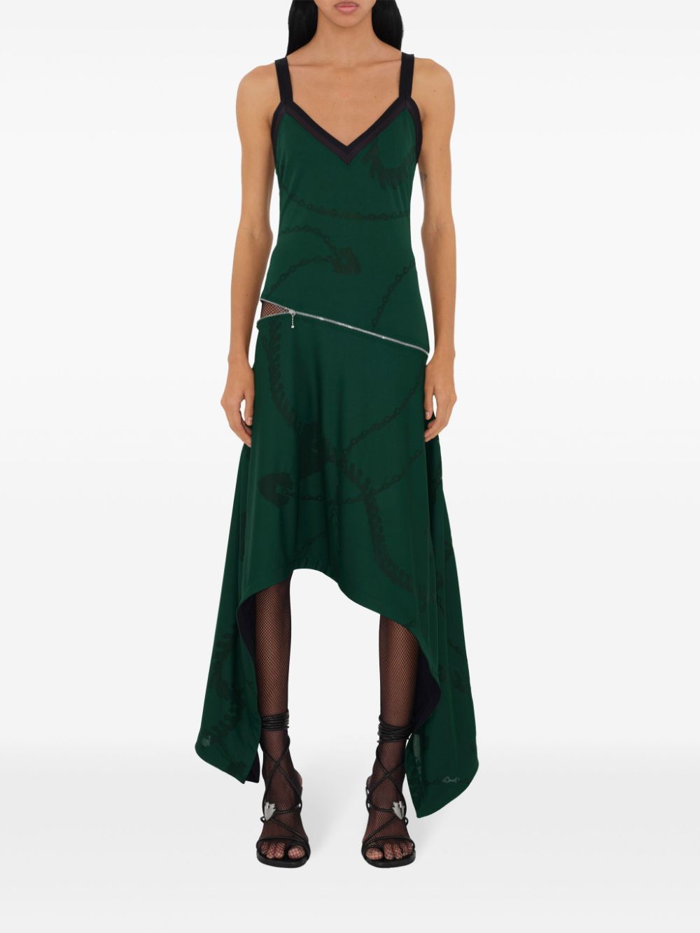 BURBERRY Burberry Shield Hardware Asymmetric Midi Dress