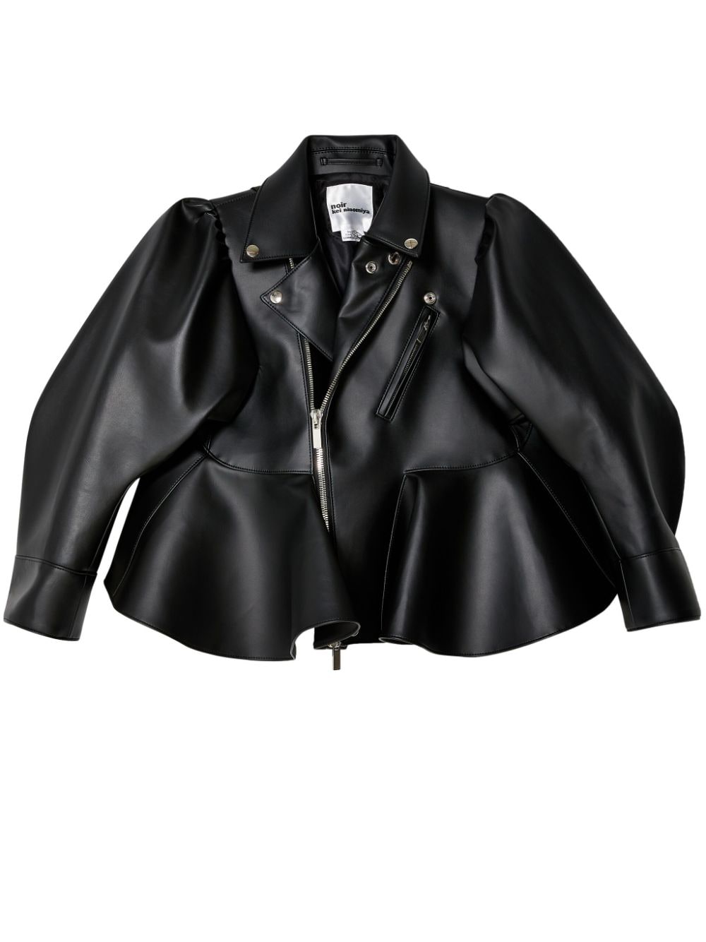 Noir Kei Ninomiya Peplu Faux-Leather Jacket In Black - 50% Off