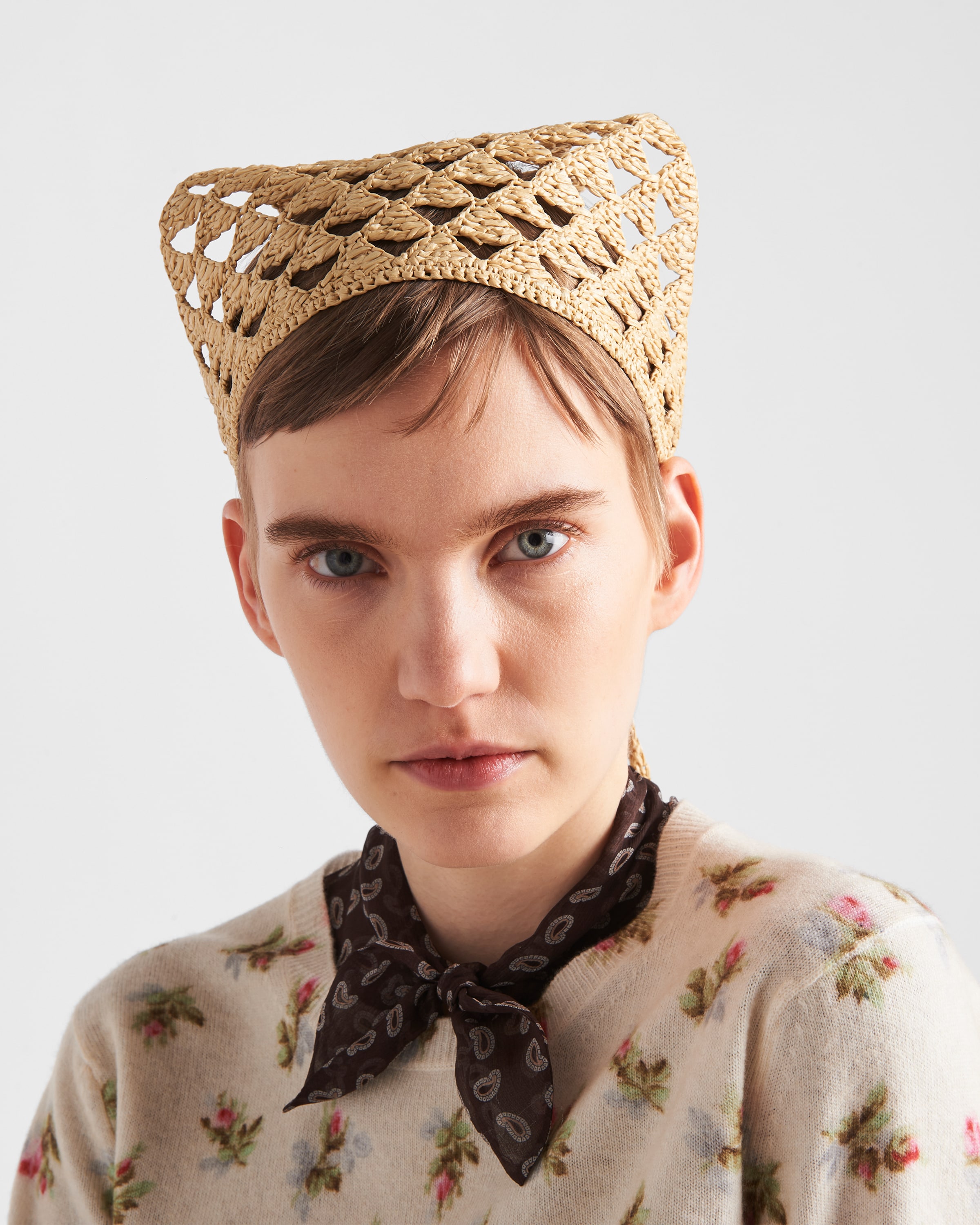 Prada Crochet Bandana in Black Multi Crochet like Prada~ crochet Bandana project Inspired by  main image 2