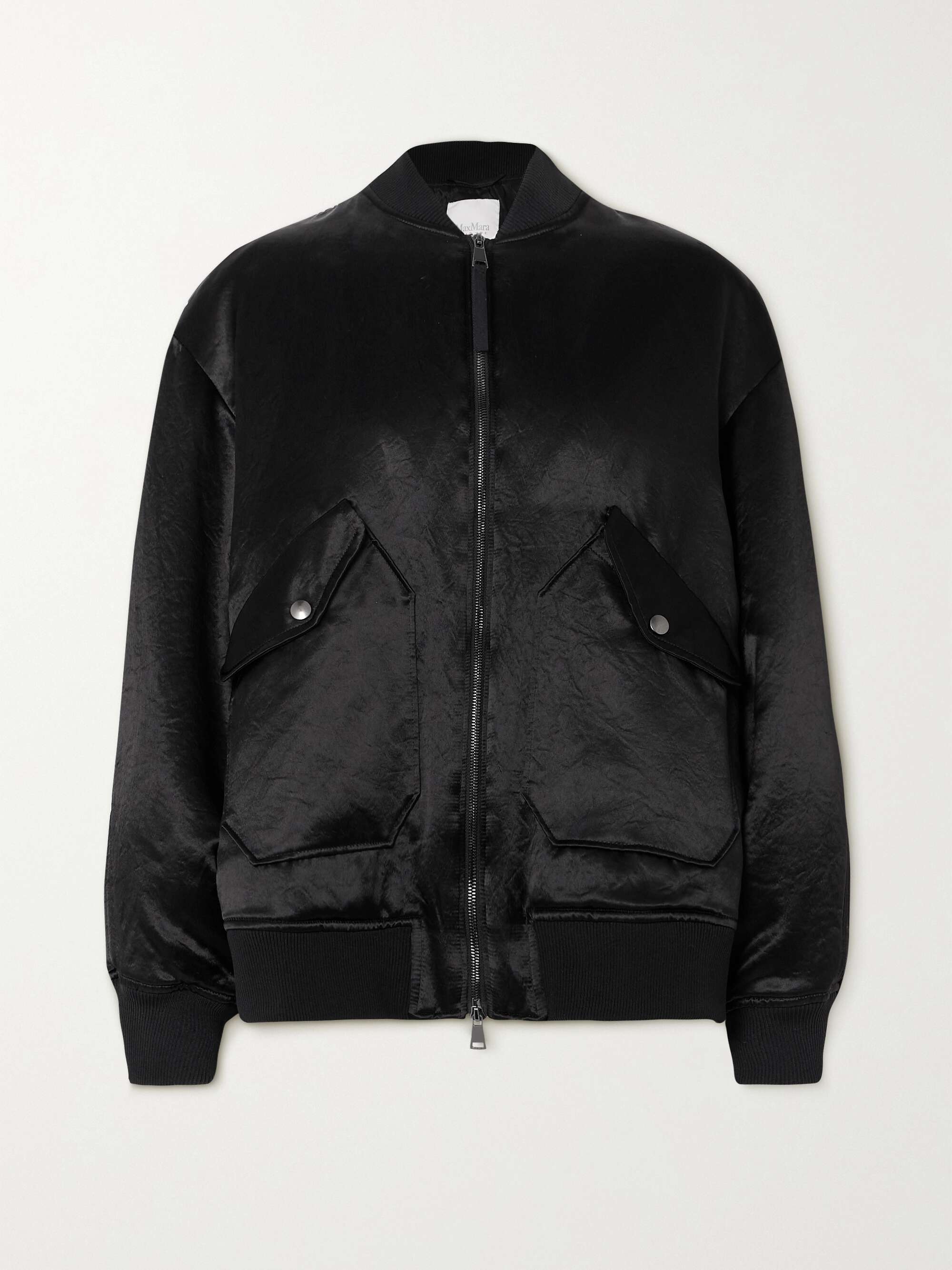 Buy Max Mara Leisure Imelde Oversized Crinkled-satin Bomber Jacket
