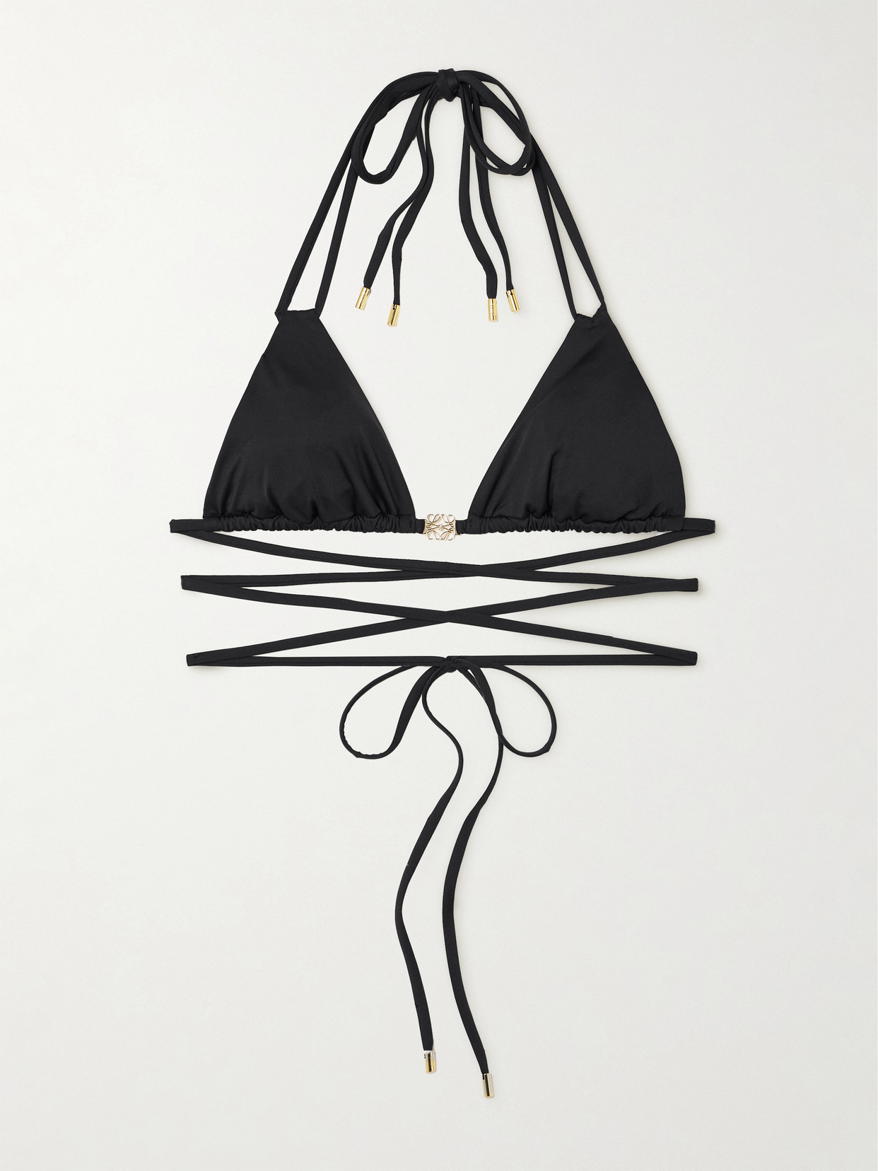 Loewe Paula'S Ibiza Embellished Triangle Bikini Top In Black - 50