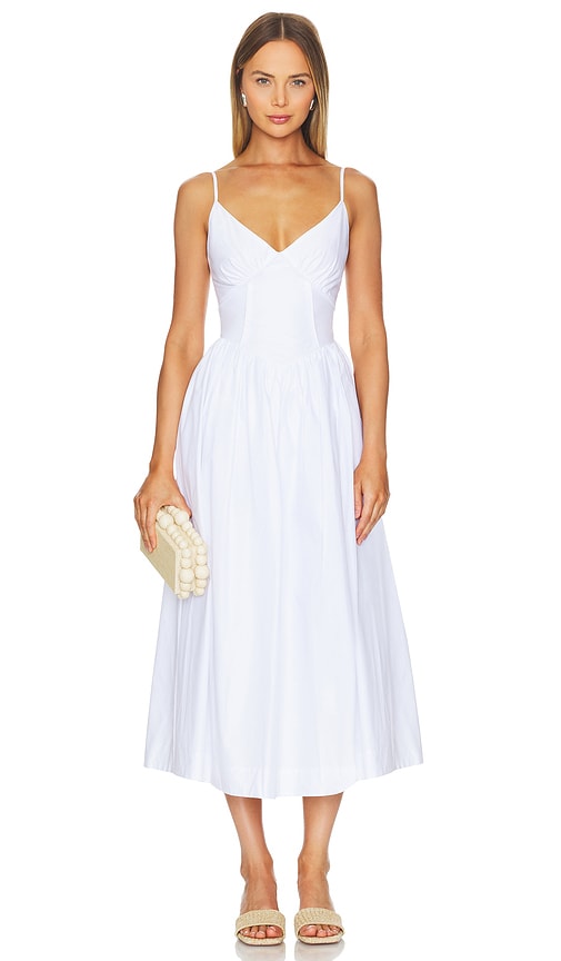 Nicholas Makenna Linen Midi Dress, 8 / White Nicholas Makenna Linen Midi Dress, 8 / White