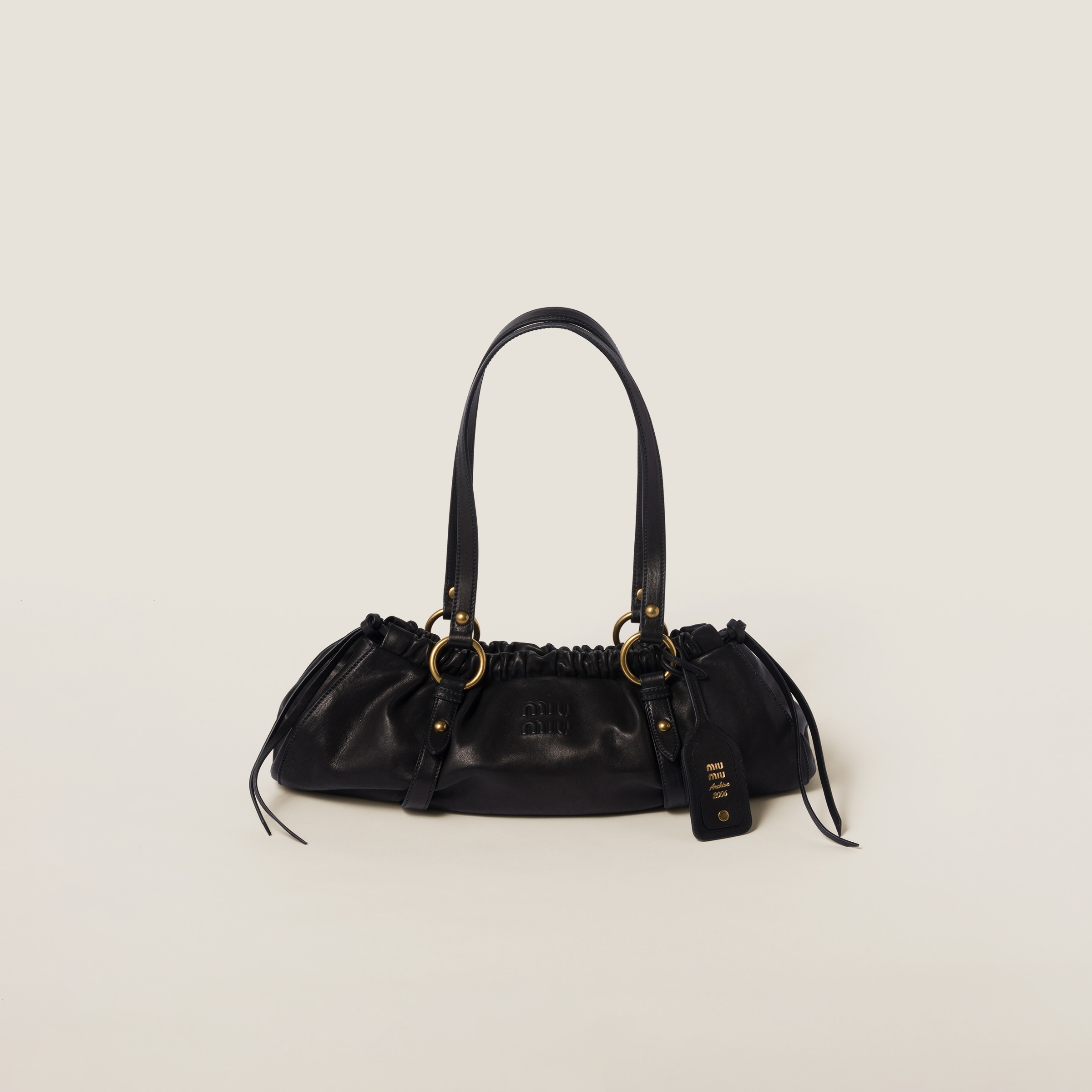 Miu Miu Joie Nappa Leather Bag - Black | Editorialist