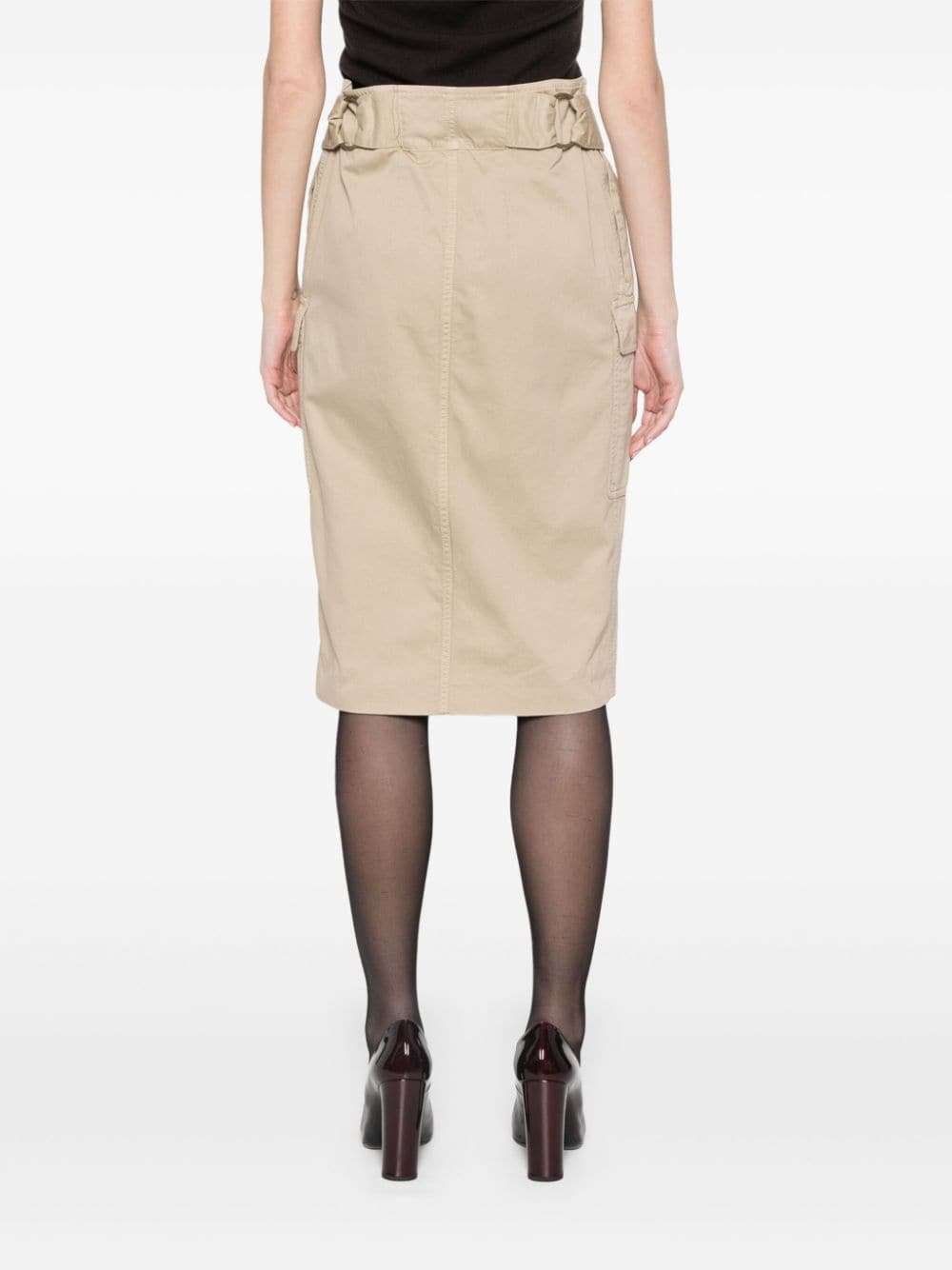 SAINT LAURENT Belted high-waisted Skirt