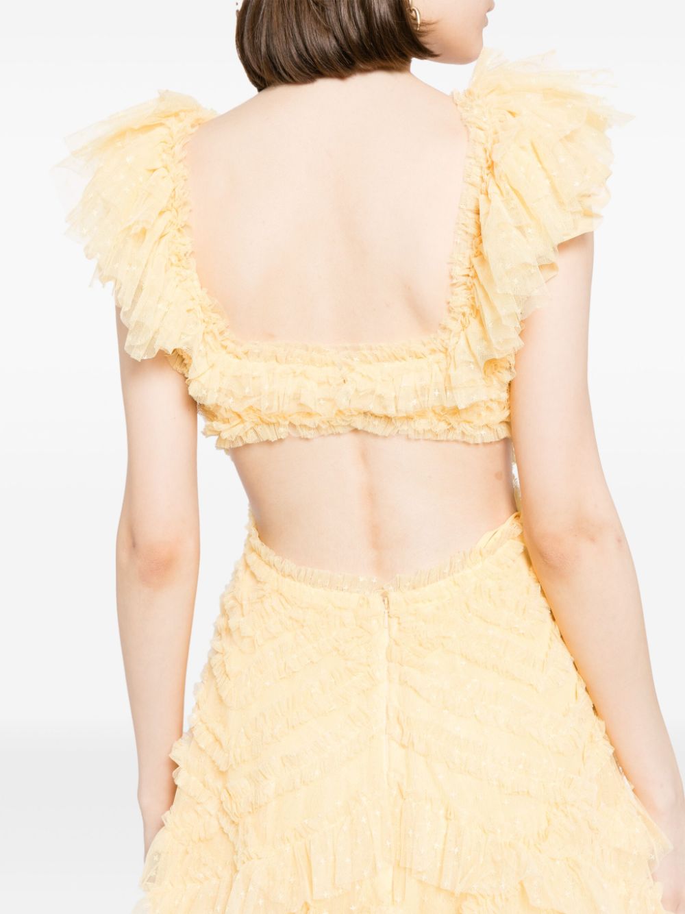 Needle & Thread Lola Ruffled Minidress - Yellow | Editorialist