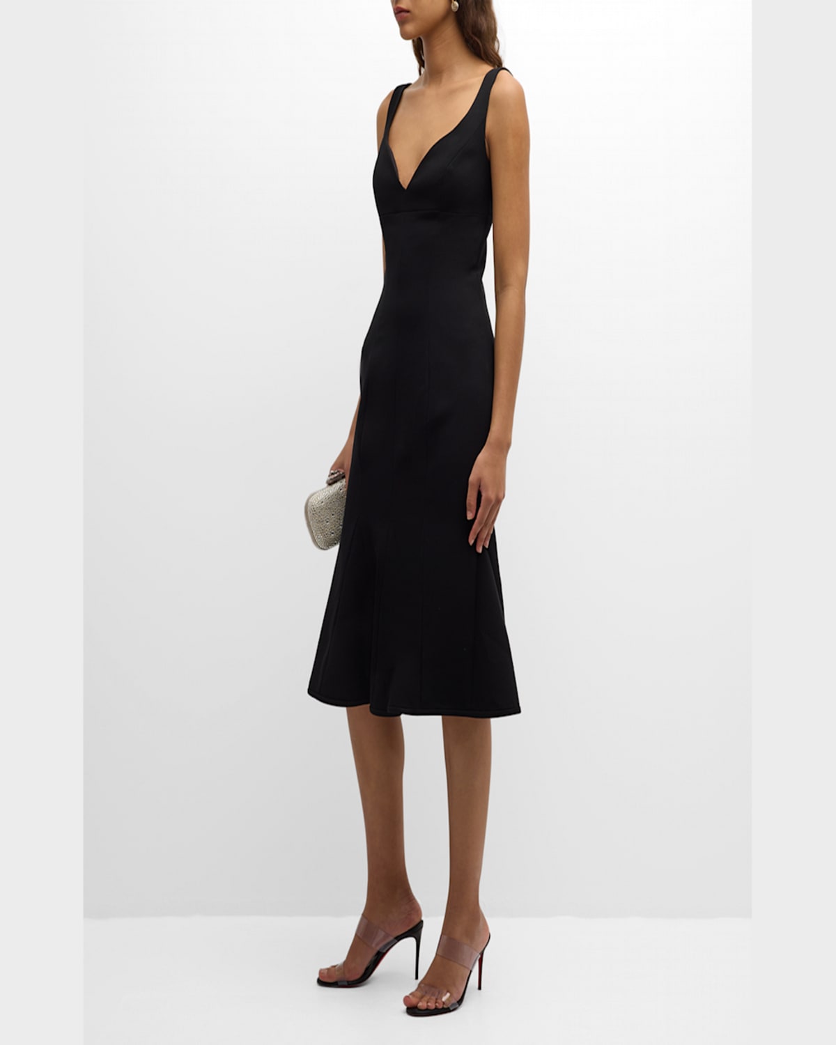 Black Halo Ashlyn Sweetheart Godet Midi Dress - Black | Editorialist