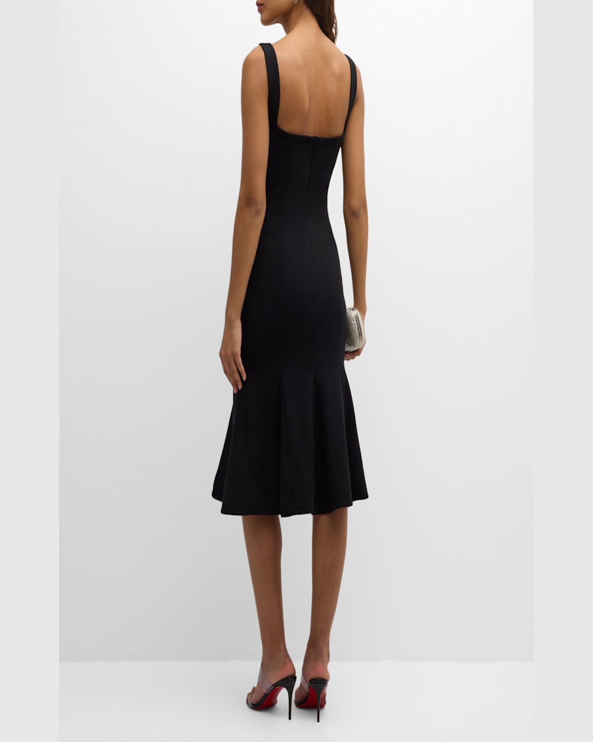 Black Halo Ashlyn Sweetheart Godet Midi Dress - Black | Editorialist