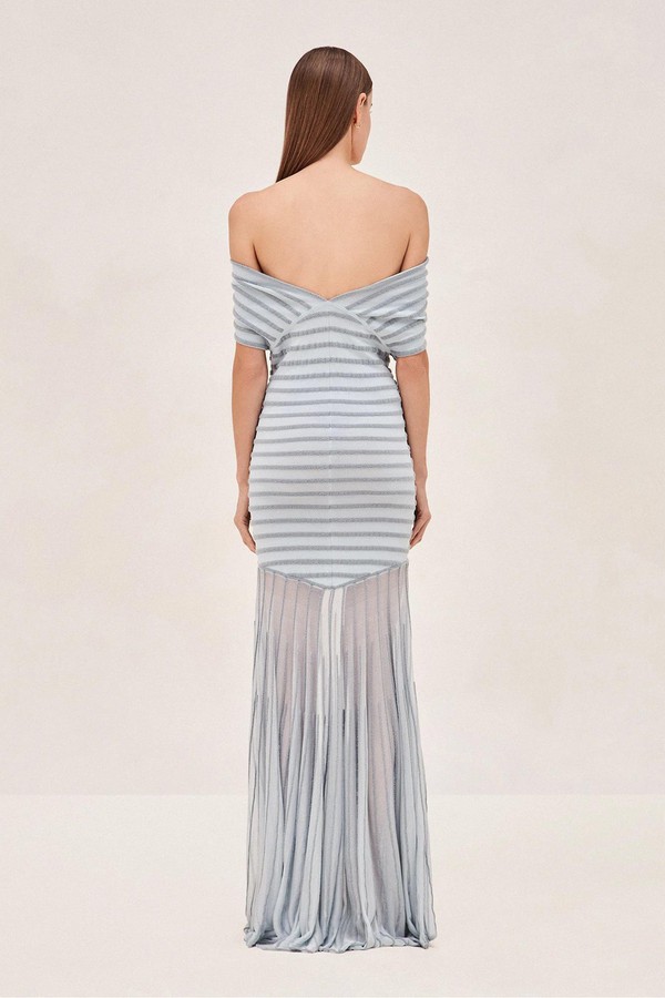 alexis marce off the shoulder pleated knit maxi dress Buy Off-the-shoulder - White At 60% bridal party dresses