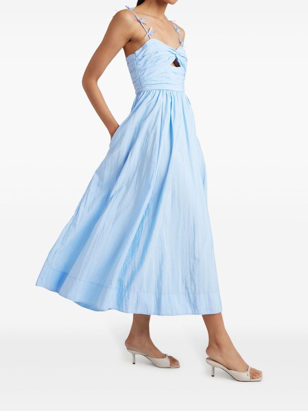 Cinq  Sept Agnes Bow Detail Midi Dress - Blue | Editorialist