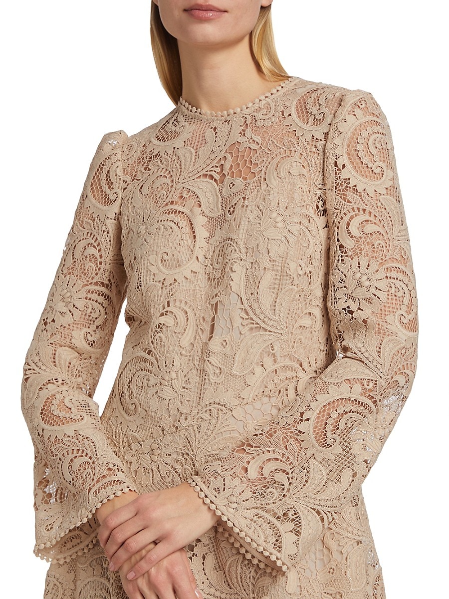knee length dresses for ladies Zimmermann Waverly Lace Mini Dress