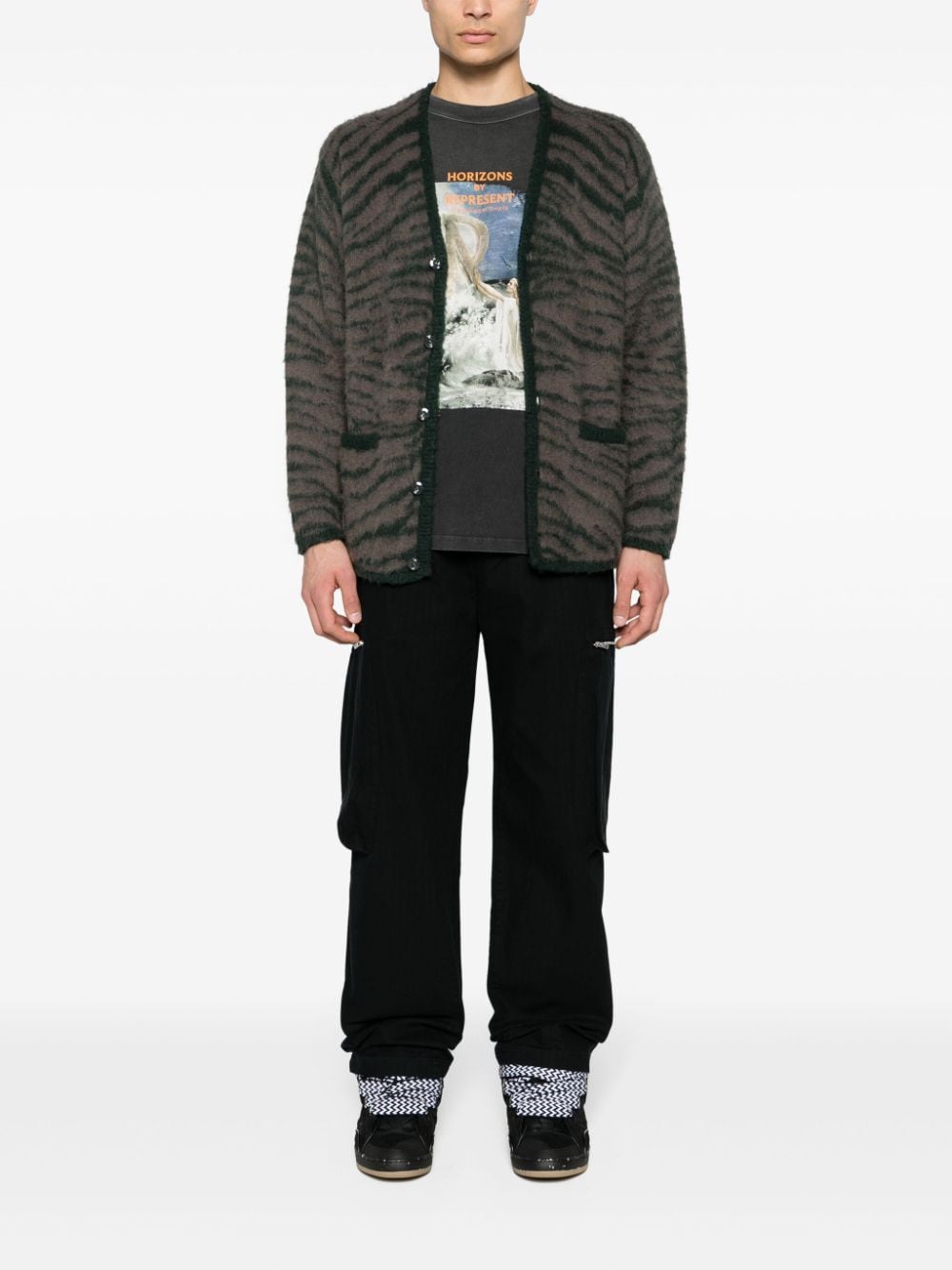 REPRESENT Represent Herringbone Straight-Leg Trousers