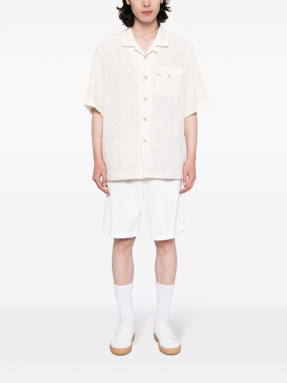 ELEVENTY short-sleeve pointelle-knit shirt