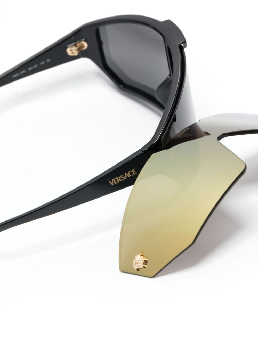 Versace Medusa Horizon Shield Sunglasses - Black | Editorialist display picture 3