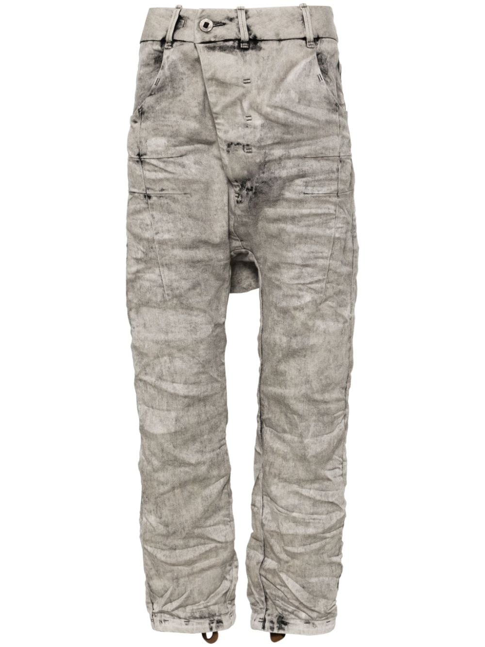 Boris Bidjan Saberi Mid-Rise Drop-Crotch Jeans - Grey | Editorialist