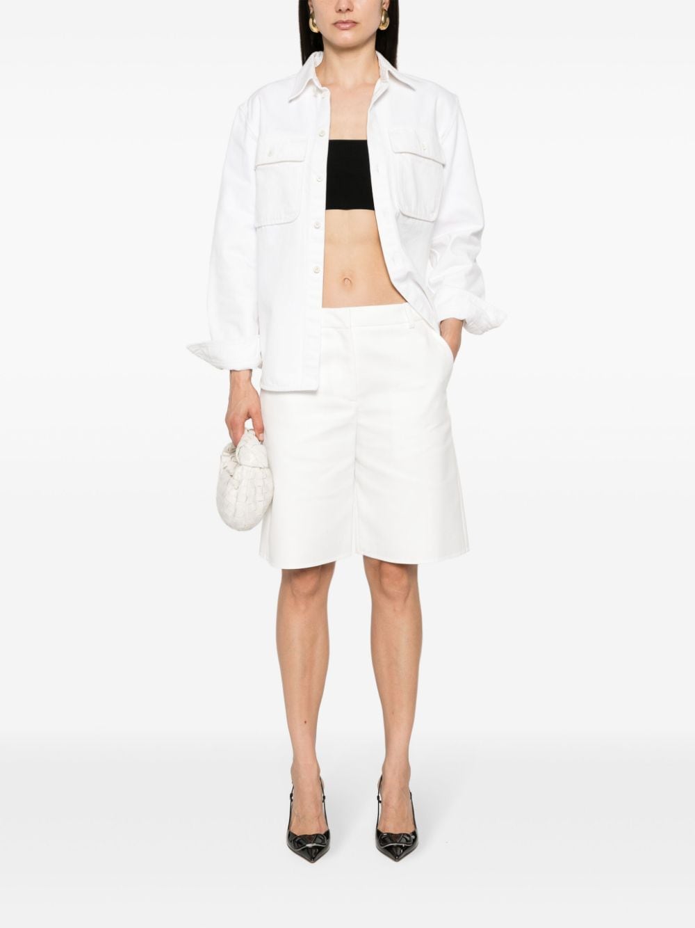 VALENTINO Valentino Garavani Twill Knee-Length Shorts