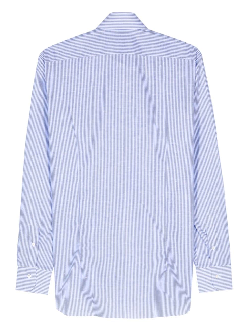 StÜssy Classic Striped Cotton Linen Shirt - White | Editorialist