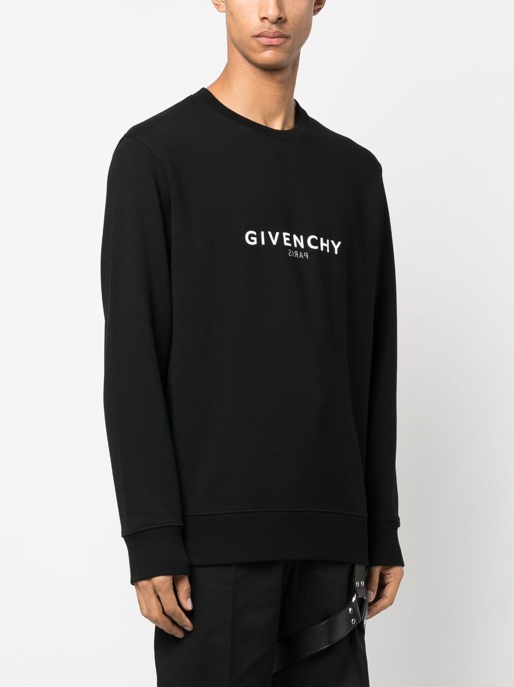 Givenchy Logo-Print Long-Sleeve Sweatshirt - Black | Editorialist