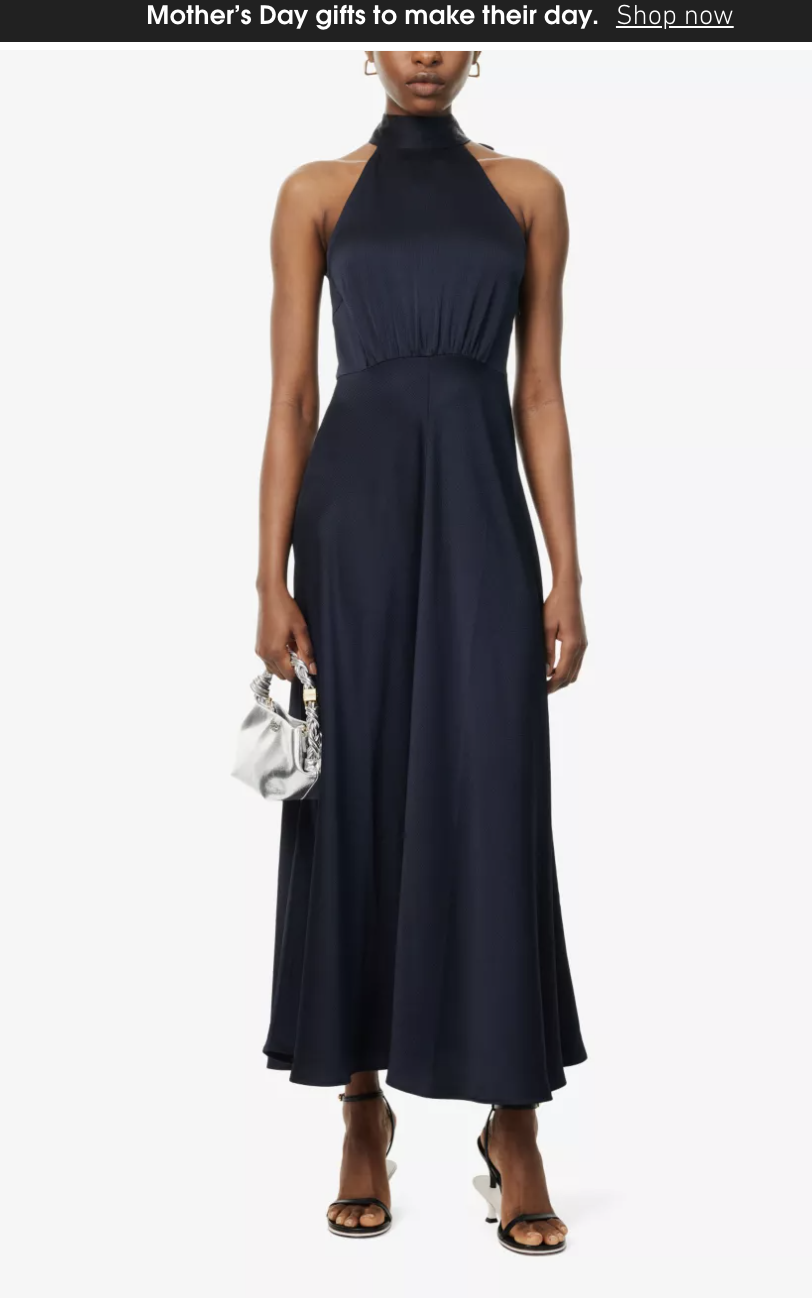 Samso Rheo Samsoe Samsoe Rheo High-Neck Recycled Polyester-Blend Maxi Dress - Navy ...