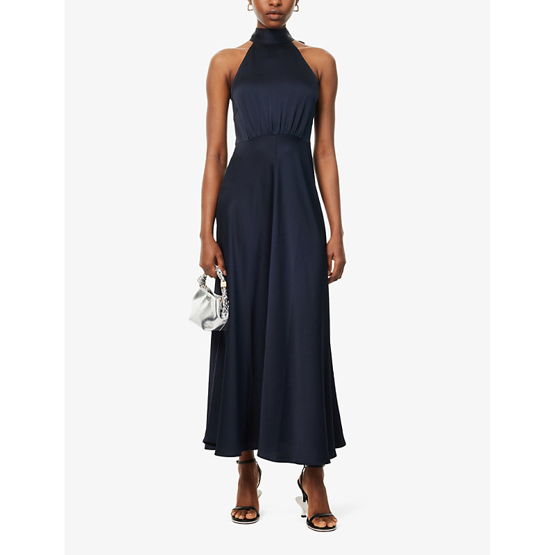 Maxi Dress Plain Jersey Dress Yigal AzrouL Maxi Dress With Leather Trim  Sleeves Natural Editorialist