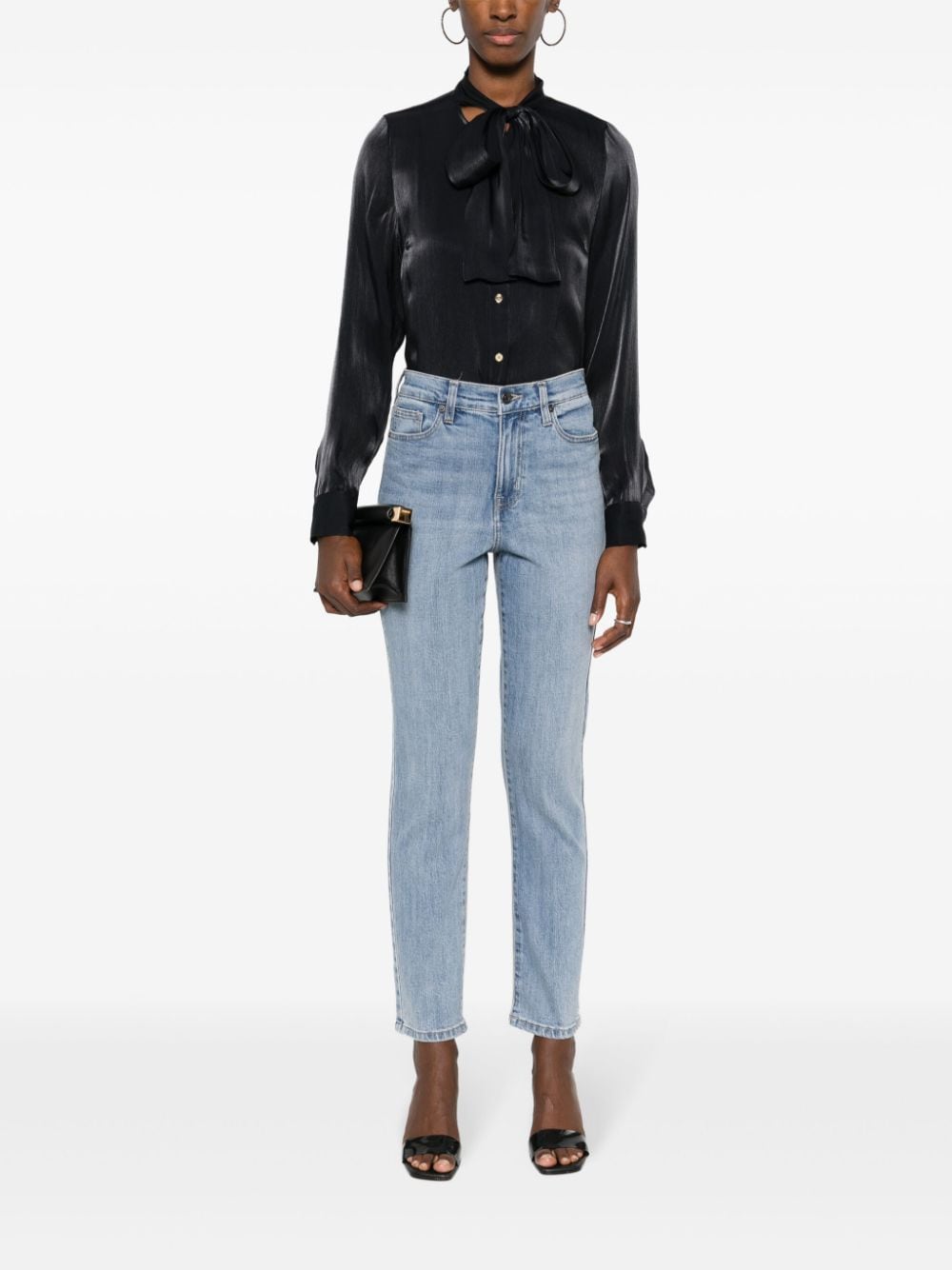 MICHAEL KORS Crinkled Pussy-Bow Shirt