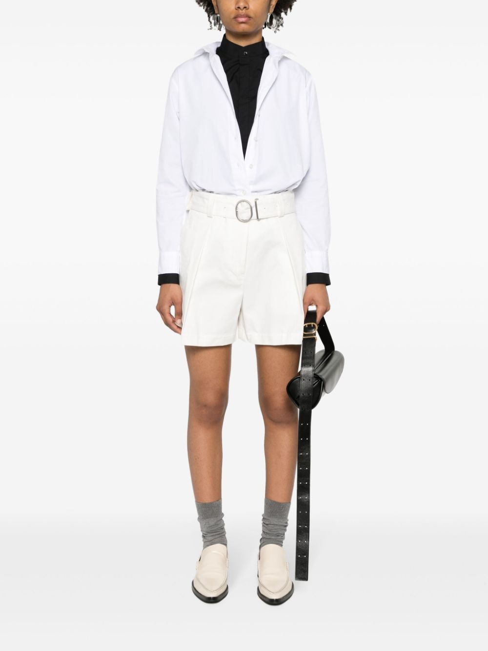 JIL SANDER Jil Sander Pleated Cotton Shorts