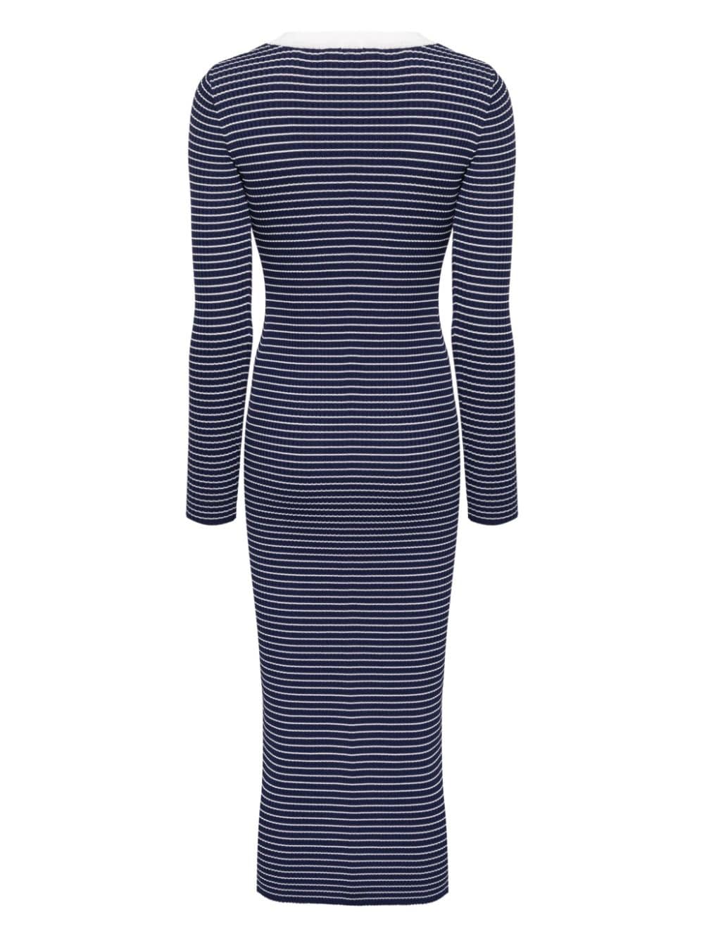 Staud Shoko Striped Ribbed Dress - Blue