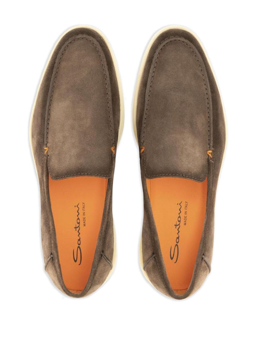 Santoni Suede Slip-On Loafers - Neutrals | Editorialist display picture 1