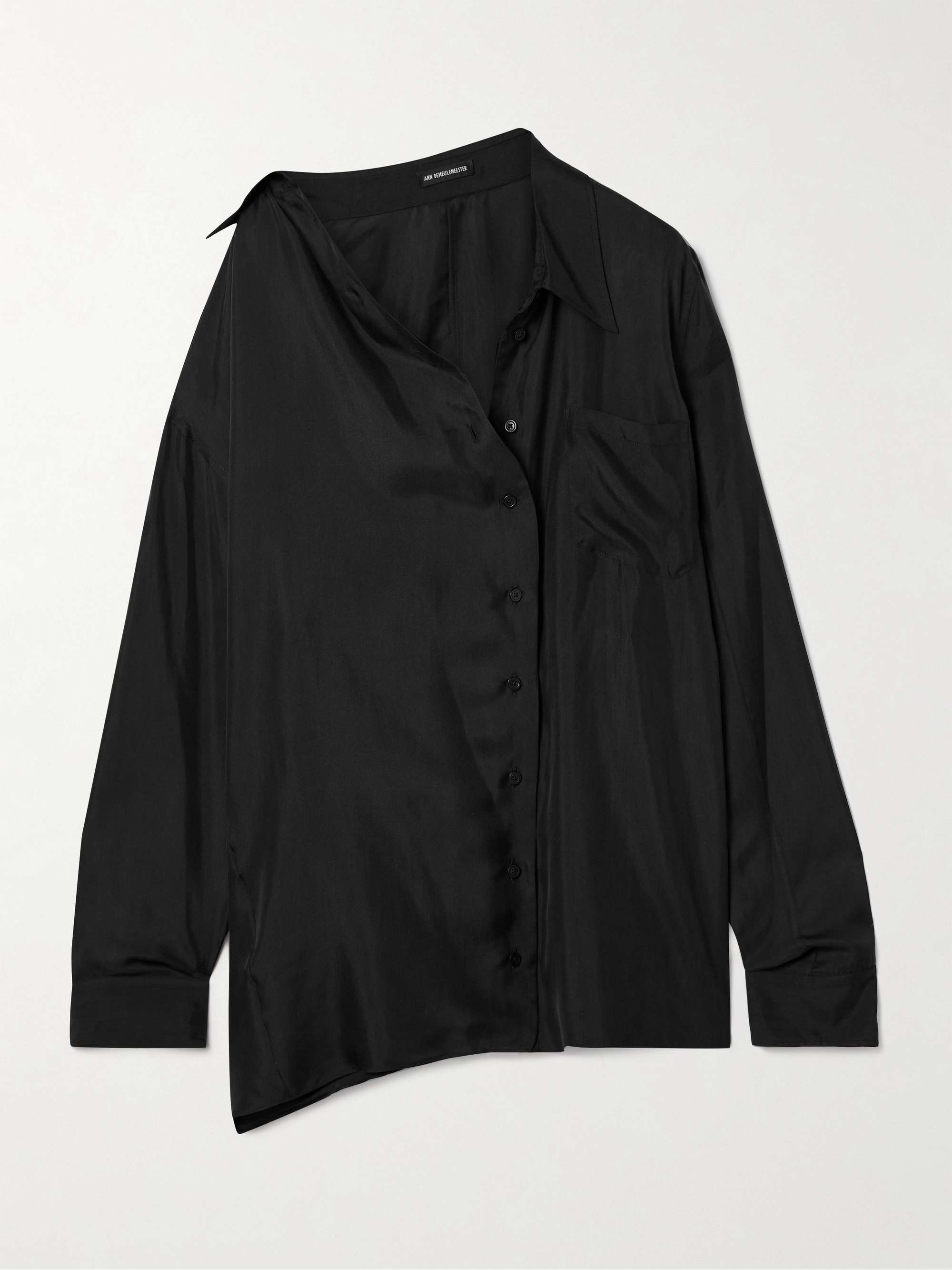 Ann Demeulemeester Julia Oversized Asymmetric Washed Silk-Twill 