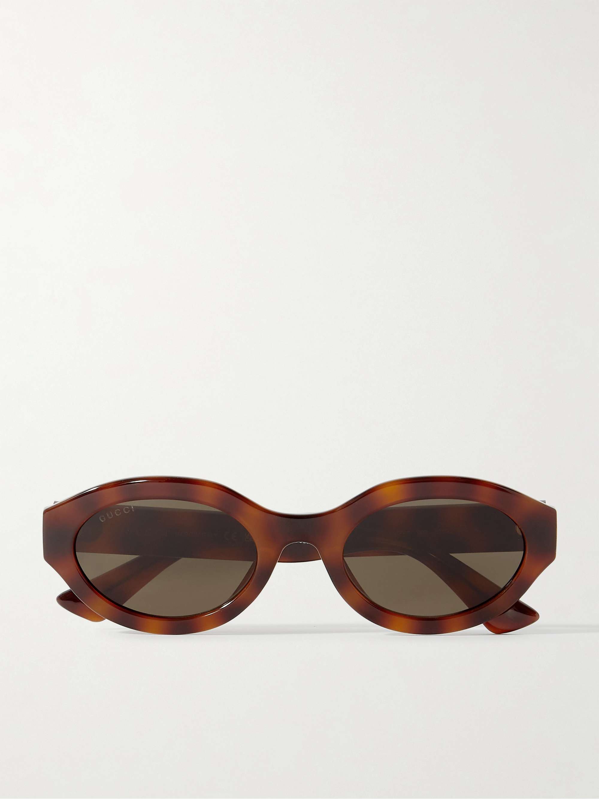 Gucci Tortoise Shell Sunglasses GUCCI EYEWEAR Oval-frame tortoiseshell acetate sunglasses  main image 2