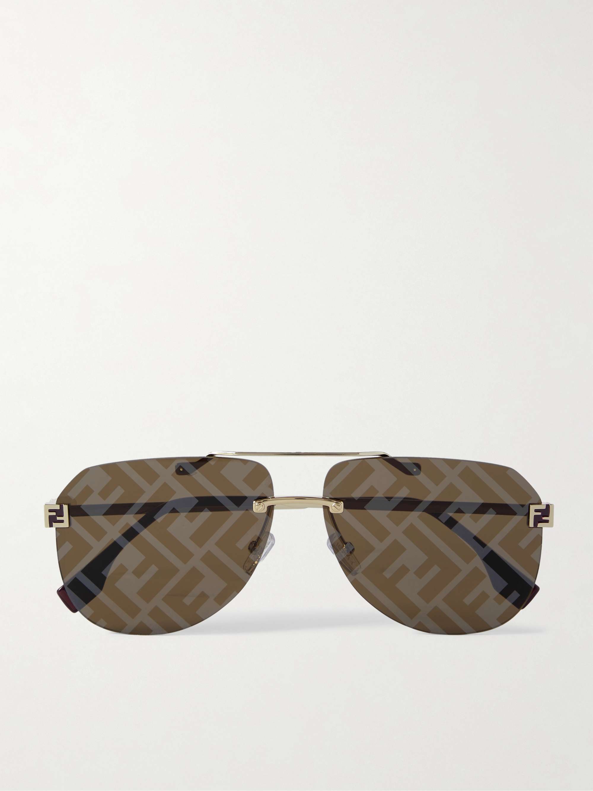 Fendi Sky Aviator-Style Sunglasses In Gold - 40% Off | Editorialist