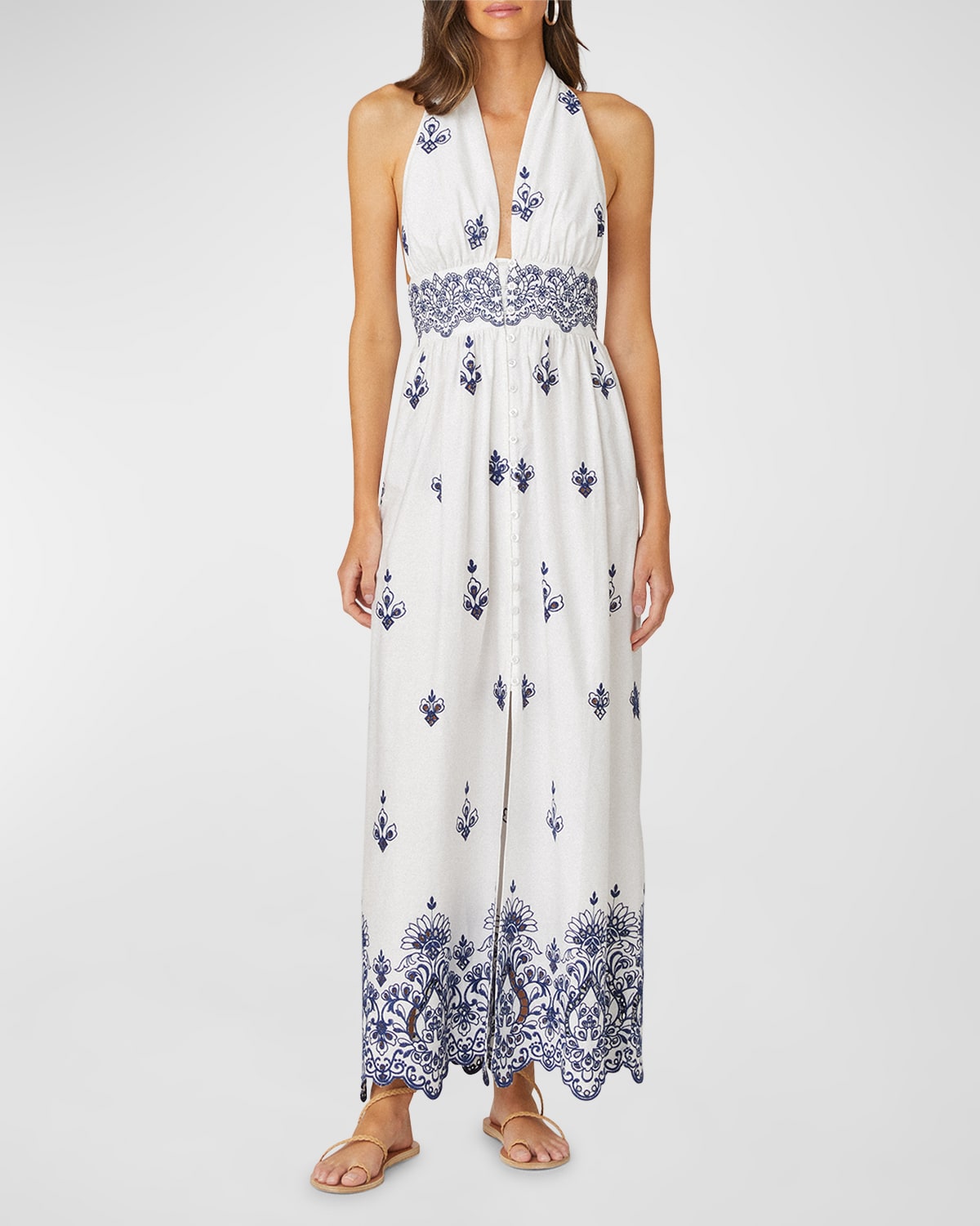 ruffle halter bridesmaid dress Long Bridesmaids Ruffle Halter Chiffon Dress
