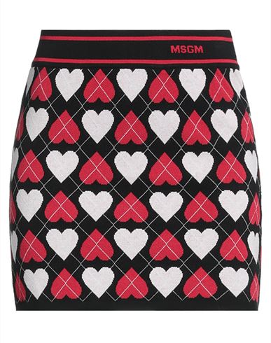 MSGM MSGM Knitted Heart Print Mini Skirt