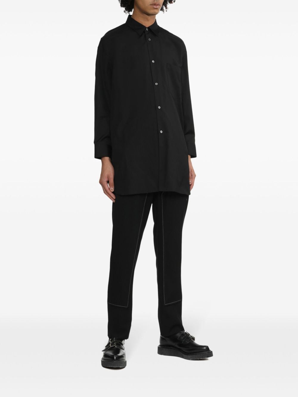COMME DES GARÇONS Black Comme Des Garçons Satin-Panelled Shirt