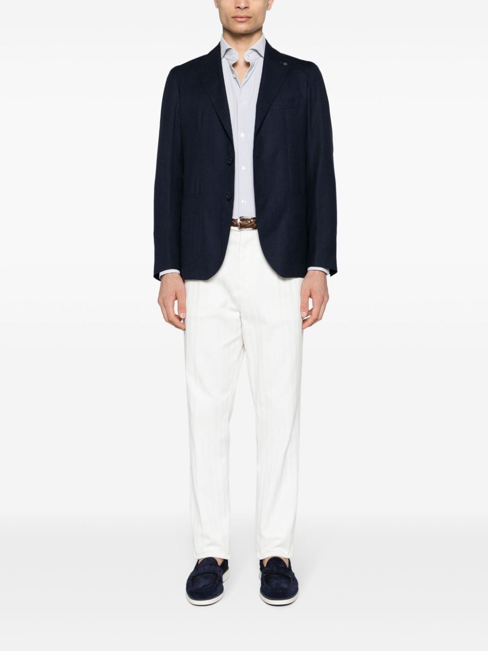 DELL'OGLIO striped spread-collar shirt
