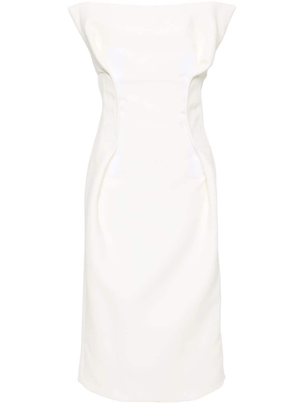 Sportmax Origami Pleat-Detail Dress In White - 40% Off | Editorialist